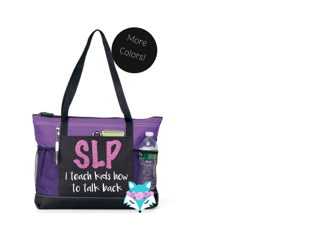 I Teach Kids to Talk Back, Speech Language Pathologist Tote Bag, SLP ...