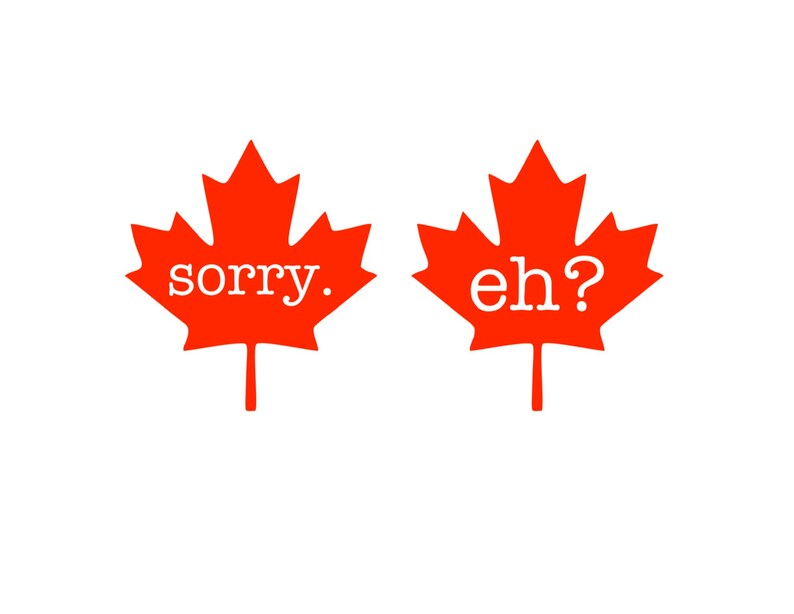 Canada Vinyl Decal Maple Leaf Eh Sorry Laptop Sticker - Etsy
