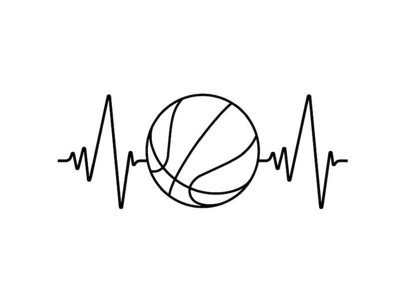Basketball Heartbeat Decal | Car Decal | Laptop Decal | Window Sticker ...