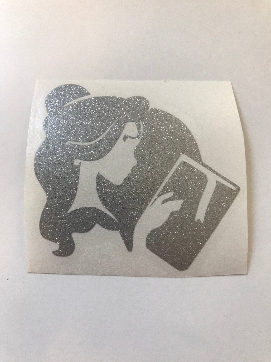 Princess Belle Reading a Book Vinyl Decal Beauty and the - Etsy