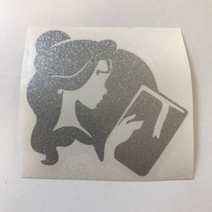 Princess Belle Reading a Book Vinyl Decal, Beauty and the Beast, Tale ...