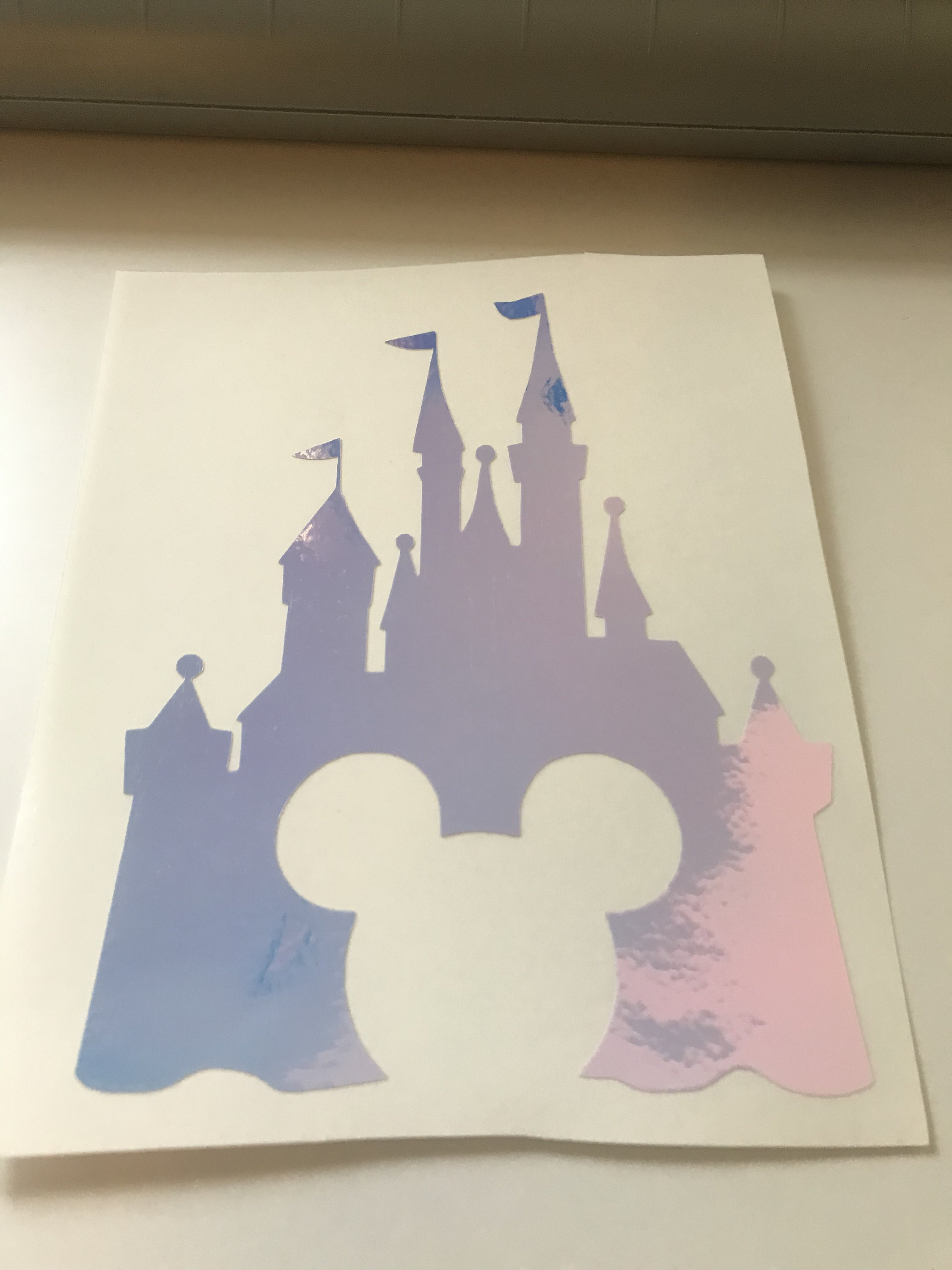 Paper & Party Supplies Bumper Stickers Disney castle holographic decal ...