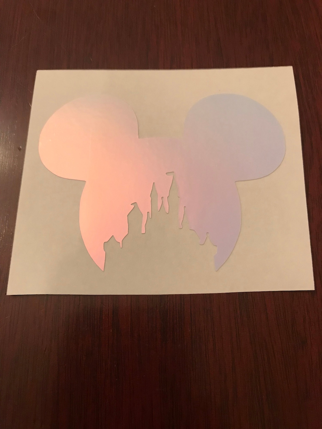 READY TO SHIP Holographic Opal White Mickey Ears Disney Decal, Car ...