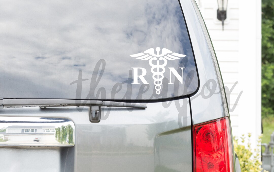 RN Caduceus Vinyl Decal Sticker, Frontline Worker, Registered Nurse ...