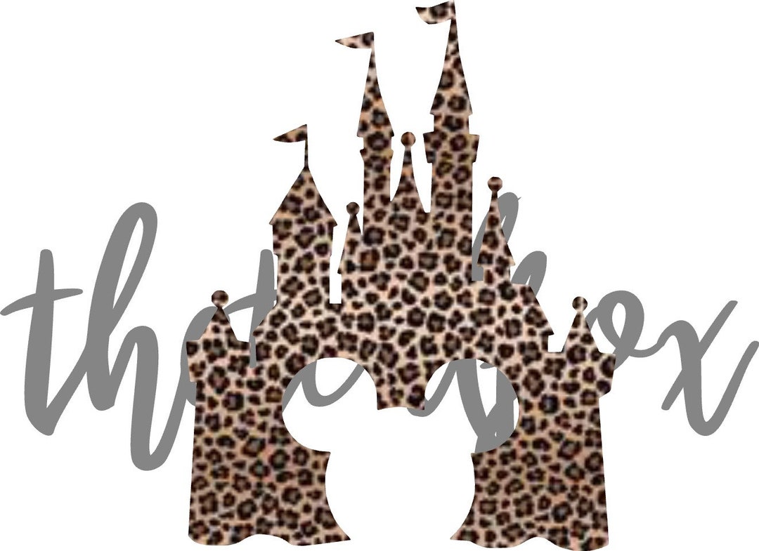 Leopard Print Disney World Cinderella Castle Vinyl Decal, Car, Laptop ...