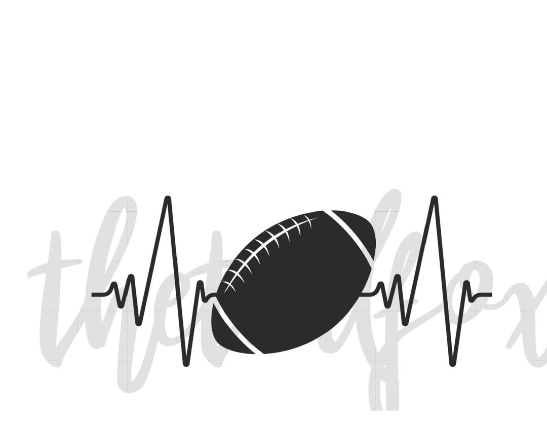 Football Heartbeat Decal | Car Decal | Laptop Decal | Window Sticker ...
