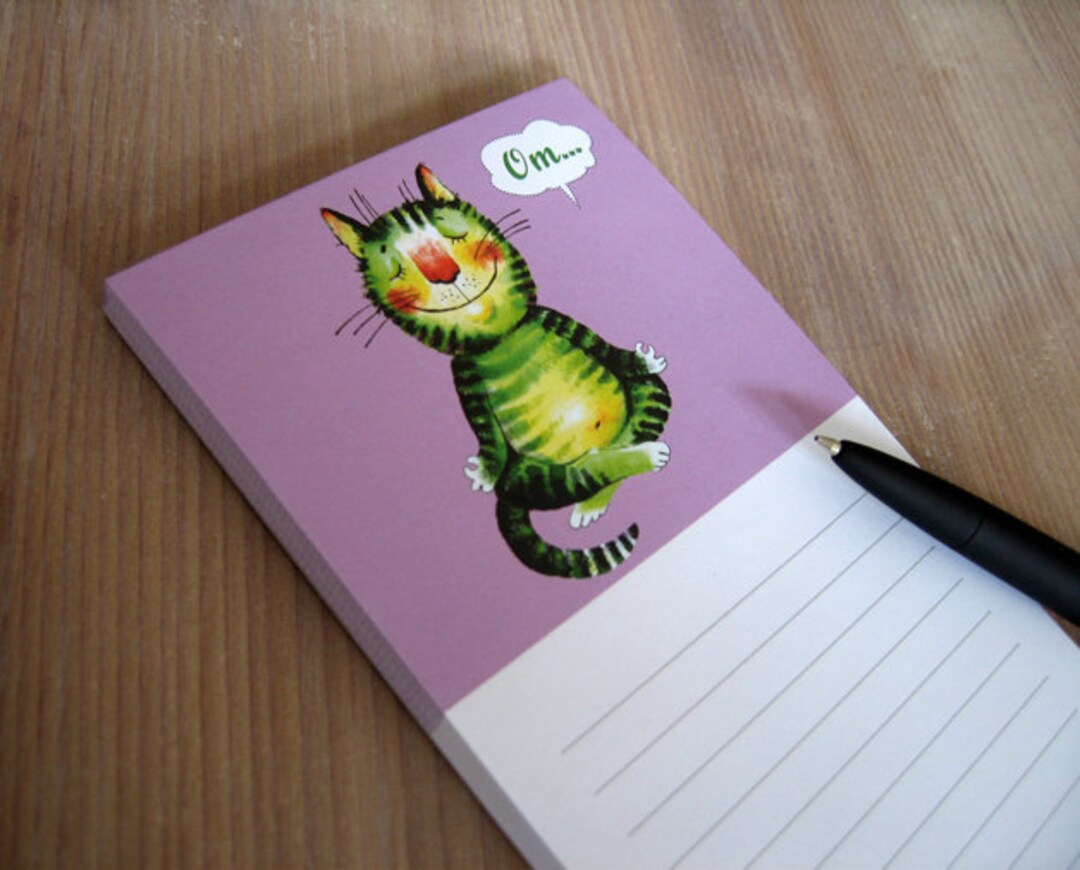 OM Notepad Shopping Block With Magnet Cats Refrigerator Memo Blackboard ...