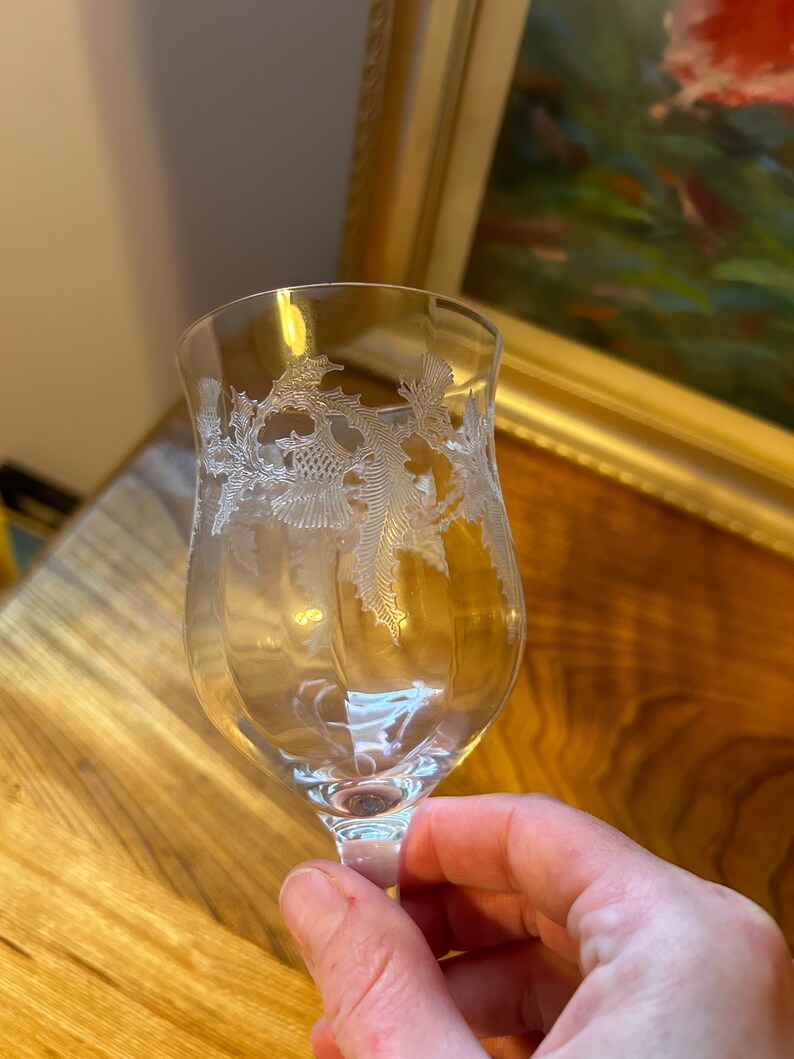 Central Glass "thistle" Water Goblet Glass - Antique American Glassware ...