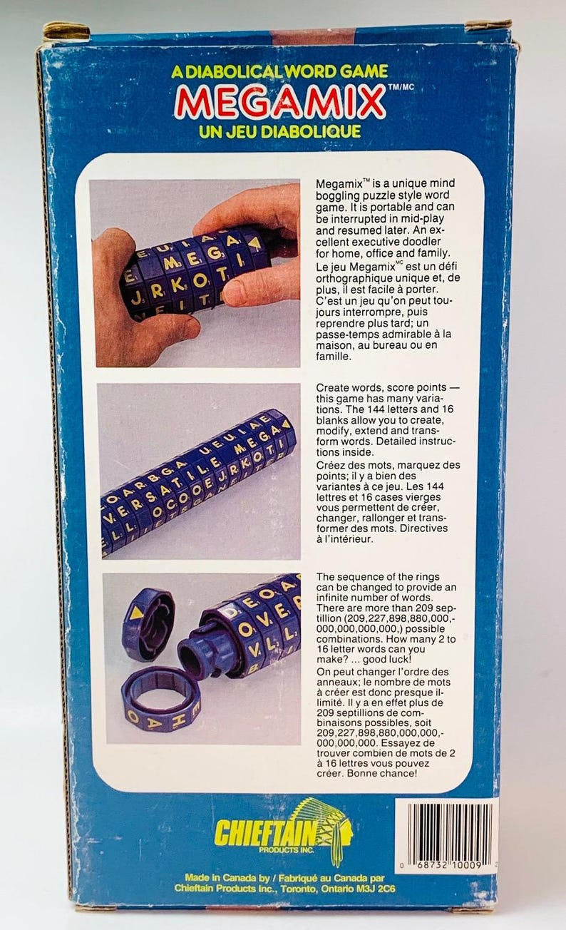 Vintage Megamix Word Game by Chieftain Products Inc - Twist & Spell - Etsy