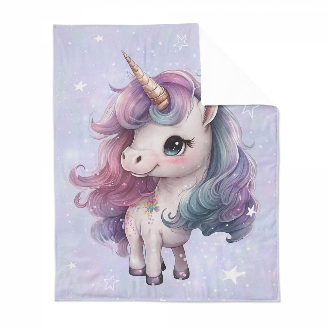 Big Unicorn Fabric Panel, Fairy Tale Fabric, Girly Cotton Fabric Decor ...