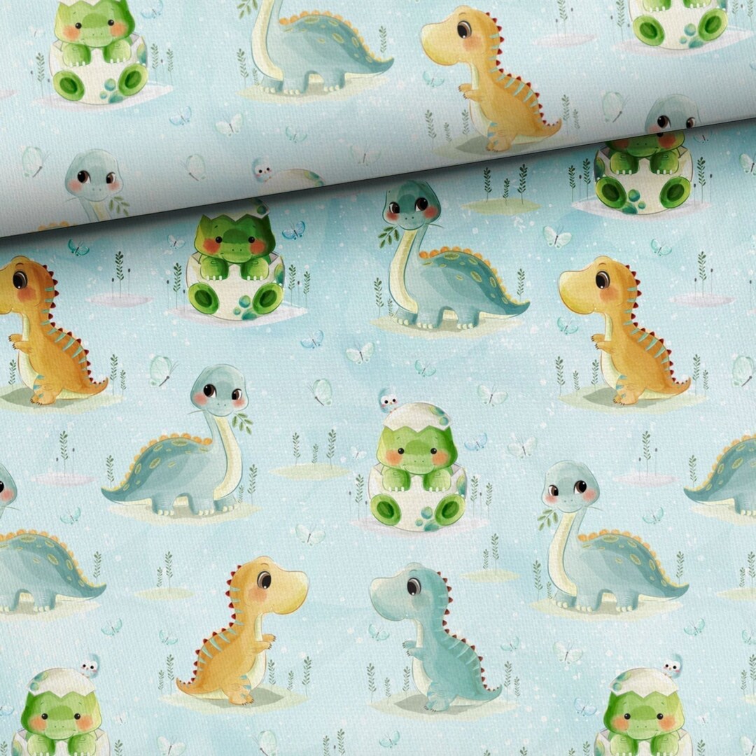 Dinosaur Fabric by Half Metre, Baby Girl Boy Dino Fabric for Decor ...