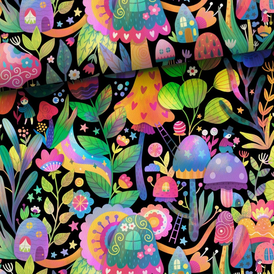 Fantasy Forest Fabric, Fairy Tale Fabric by Half Meter, Magical Fabric ...