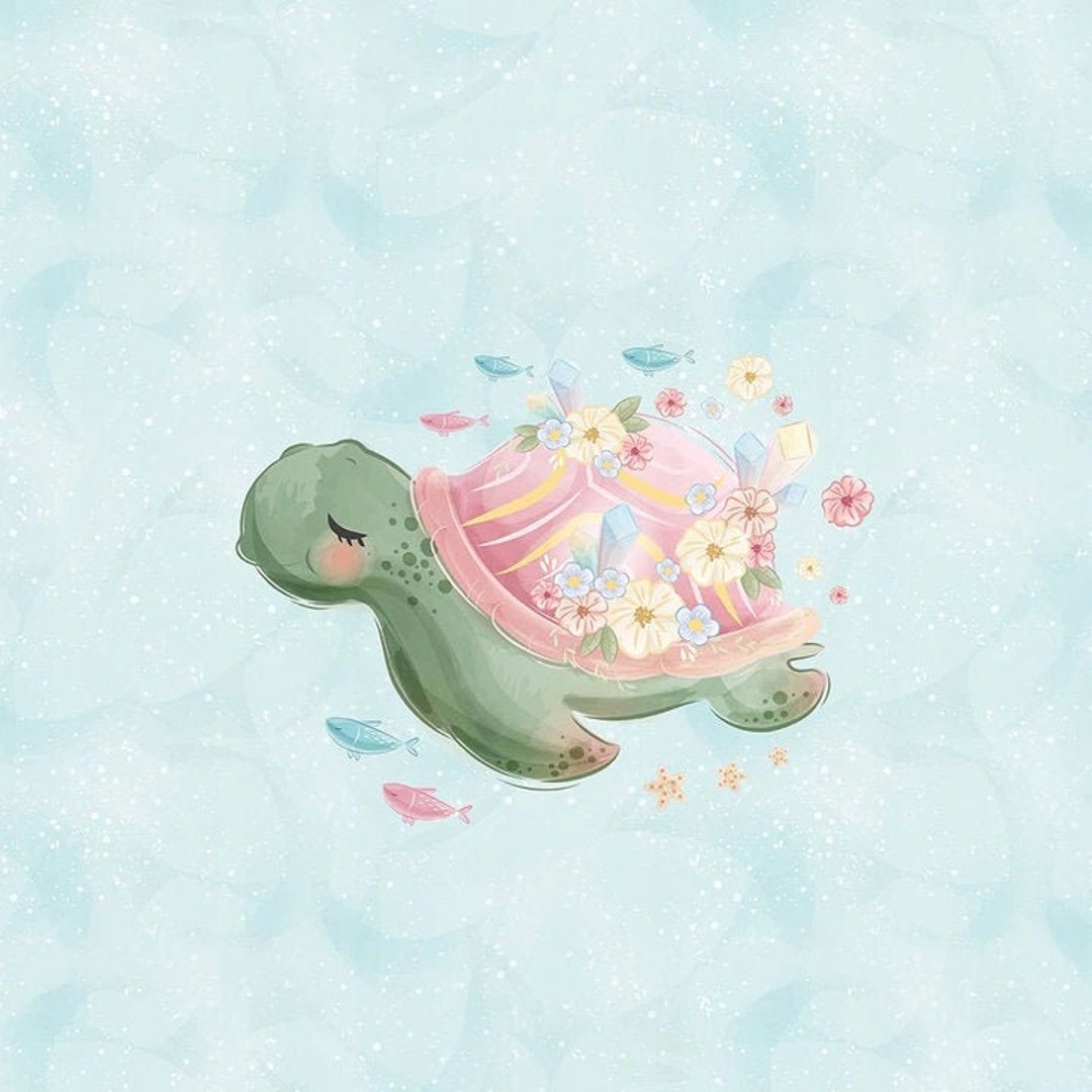 Sea Turtle Fabric Panel, Ocean Fabric, Animals Fabric Decor Quilt ...