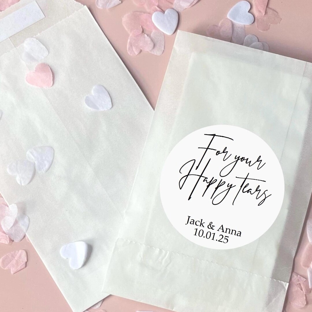 Personalised Wedding Tissues | Tissue Packs | Happy Tears | Wedding ...