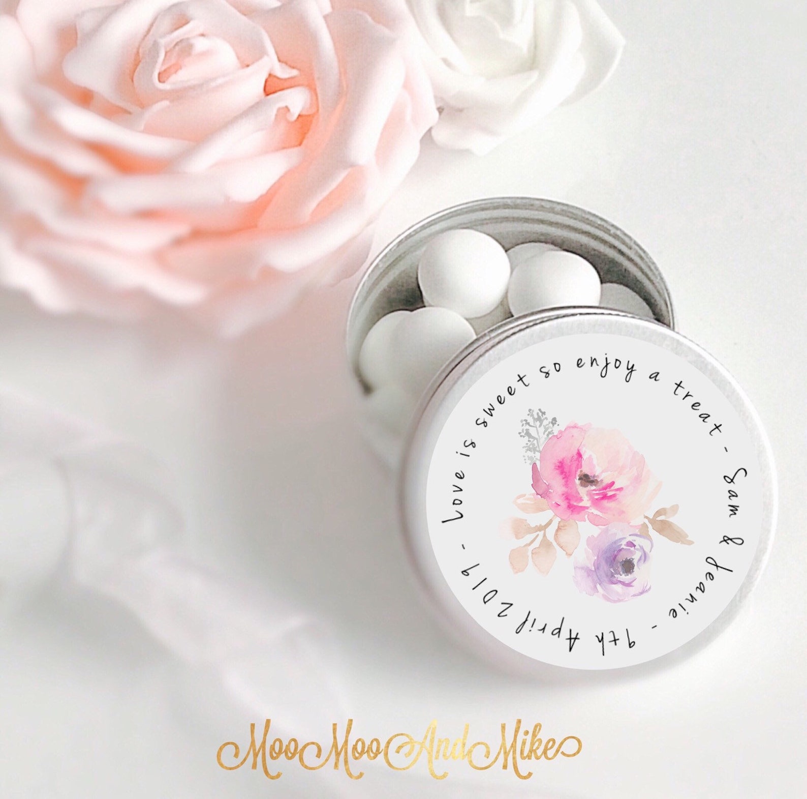 Set of 10 Mint Wedding Favours | Wedding Treat Favours | Personalised ...