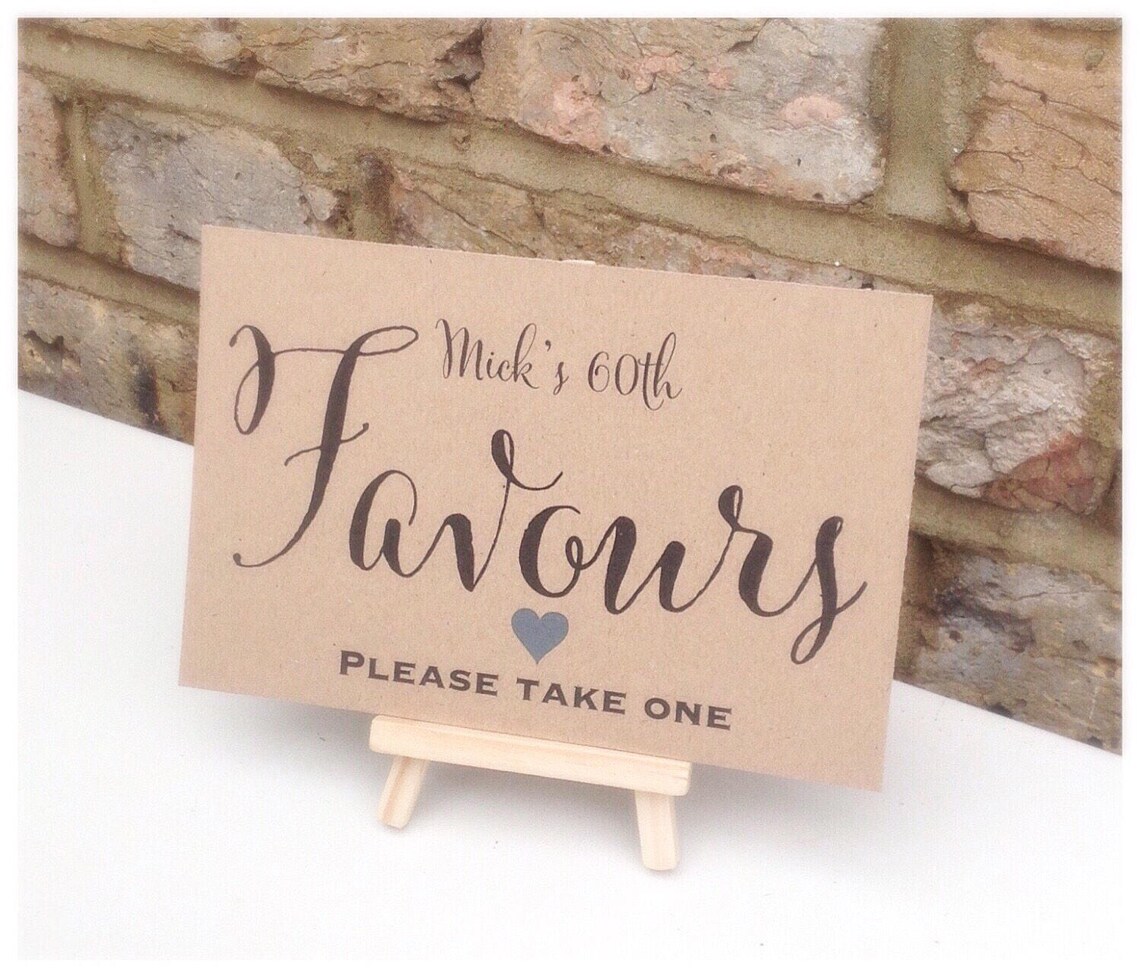 Personalized Favor Sign With Easel | Rustic Party Decor - Etsy UK