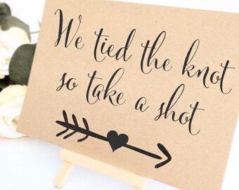 Take a Shot We Tied the Knot Sign - Etsy UK