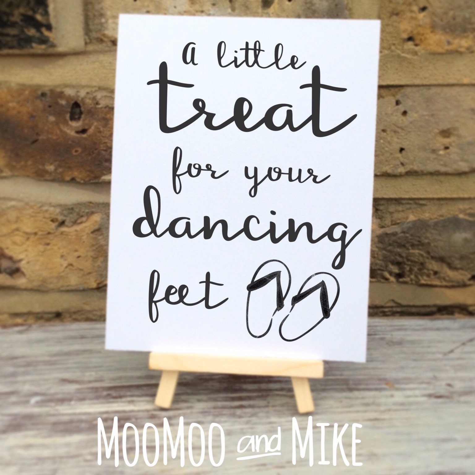 A little treat for your dancing feet | Wedding sign comes with small ...
