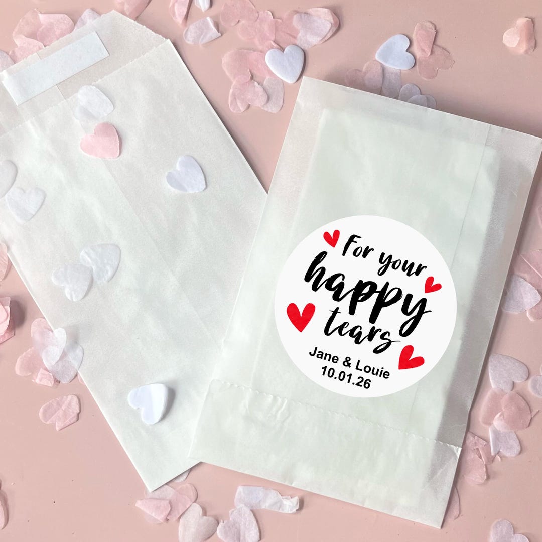 Personalised Wedding Tissues | Tissue Packs | Happy Tears | Wedding ...