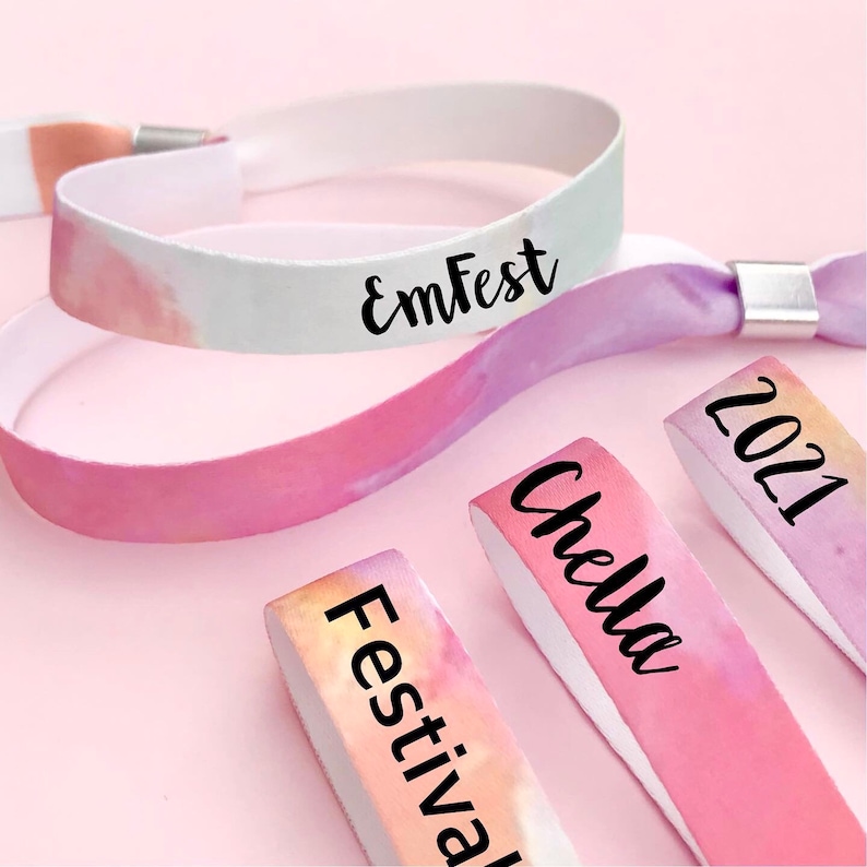 Personalised Fabric Wristbands | Reusable Wristbands | Add Any Text ...