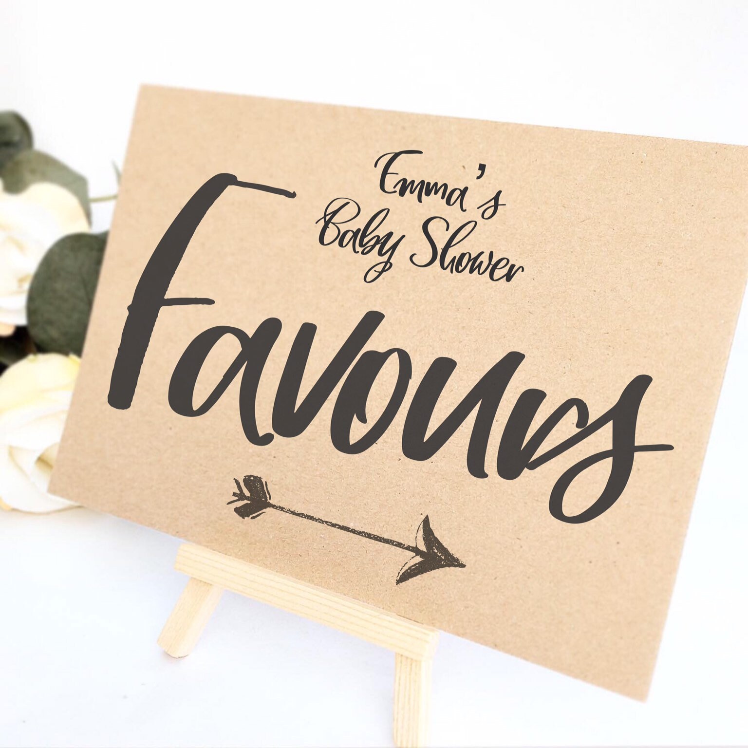 Favour sign comes with small easel to stand on | Personalised | Baby ...