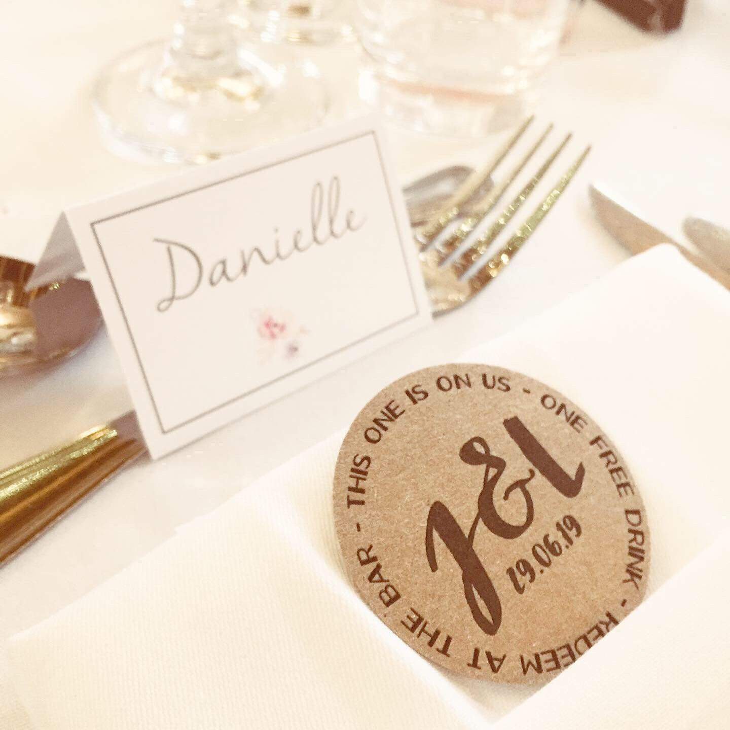 Free drink wedding tokens | Custom wedding drink tickets | Personalised ...