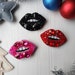 Unique Jewelry Beaded Lips Brooch Embroidered Handmade Pin Gift for Her ...
