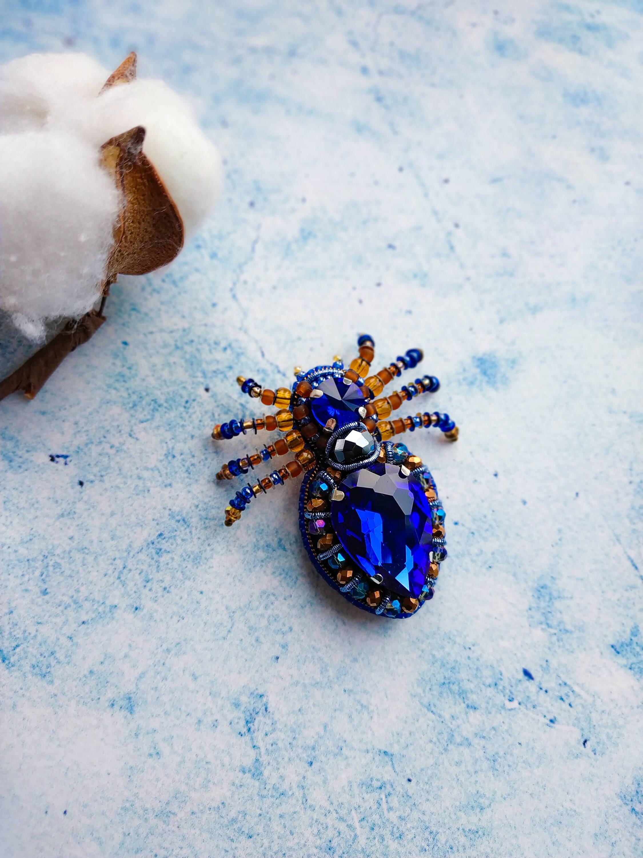 Beaded spider brooch insect pin spiders lover jewelry gift for | Etsy