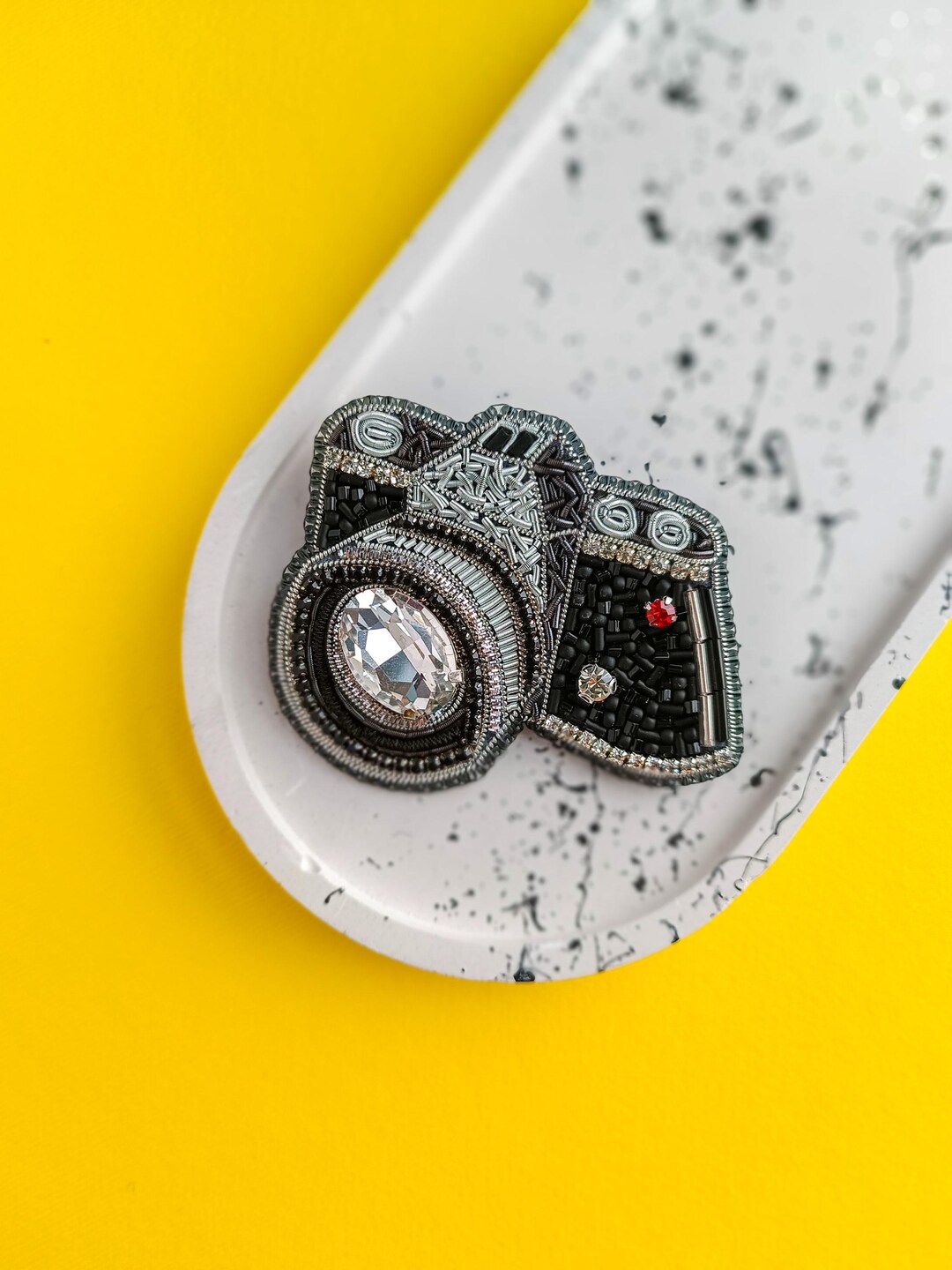 Beaded Camera Brooch Embroidered Photo Camera Pin Photographer Gift ...