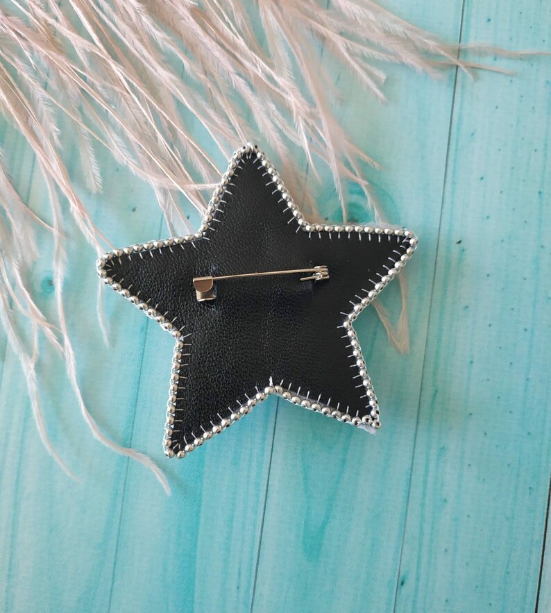 1 Pc Beaded Star Brooch White Star Pin Embroidered Celestial | Etsy