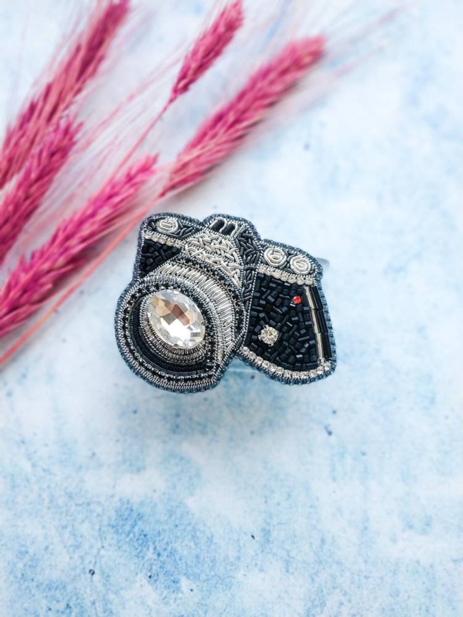 Beaded Camera Brooch Embroidered Photo Camera Pin Photographer | Etsy