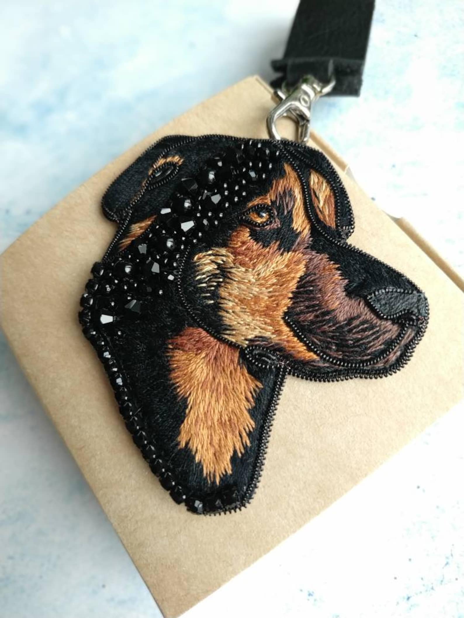 Embroidered Custom Pet Portrait With Cotton and Seed Beads Dog - Etsy