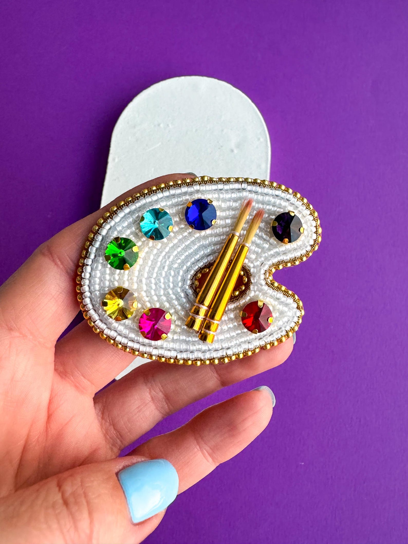 Beaded Brooch for Painter, Colors Palette, Gift for Painter, Unique ...