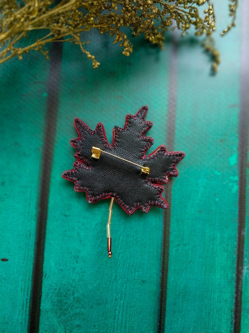 Beaded Maple Leaf Brooch Embroidered Maple Jewelry Yellow and - Etsy