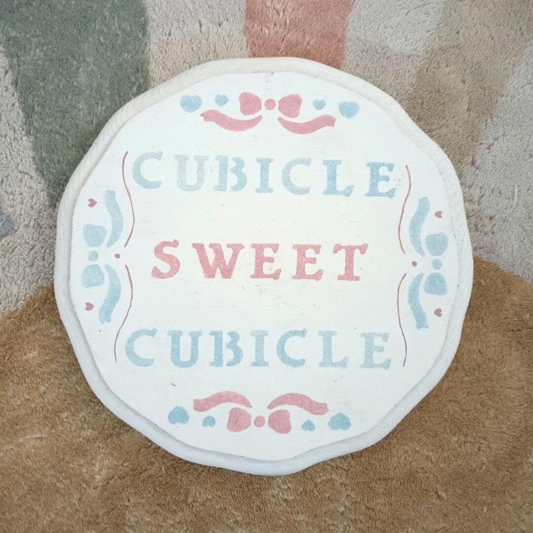 Vintage 90s Cubicle Sweet Cubicle Wall Hanging Hand Painted Wall Art ...