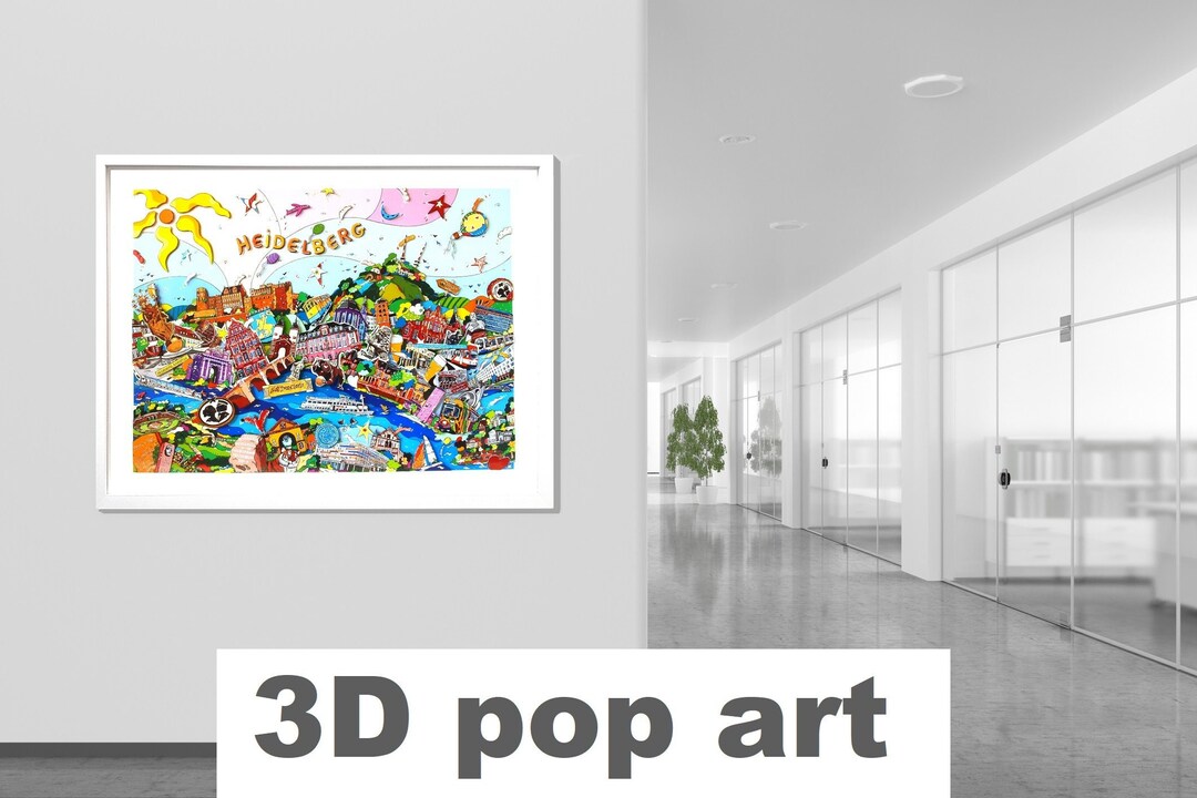 Heidelberg Germany 3d Pop Art Cityscape Artwork Xxl Big Size Fine Art ...