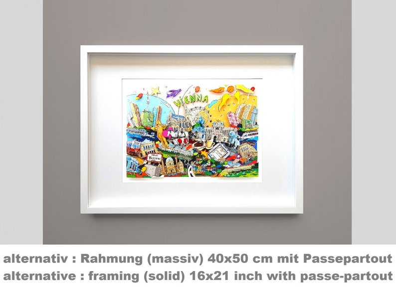 Vienna Austria 3d Pop Art Framed Cityscape Wall Art Fine Art - Etsy