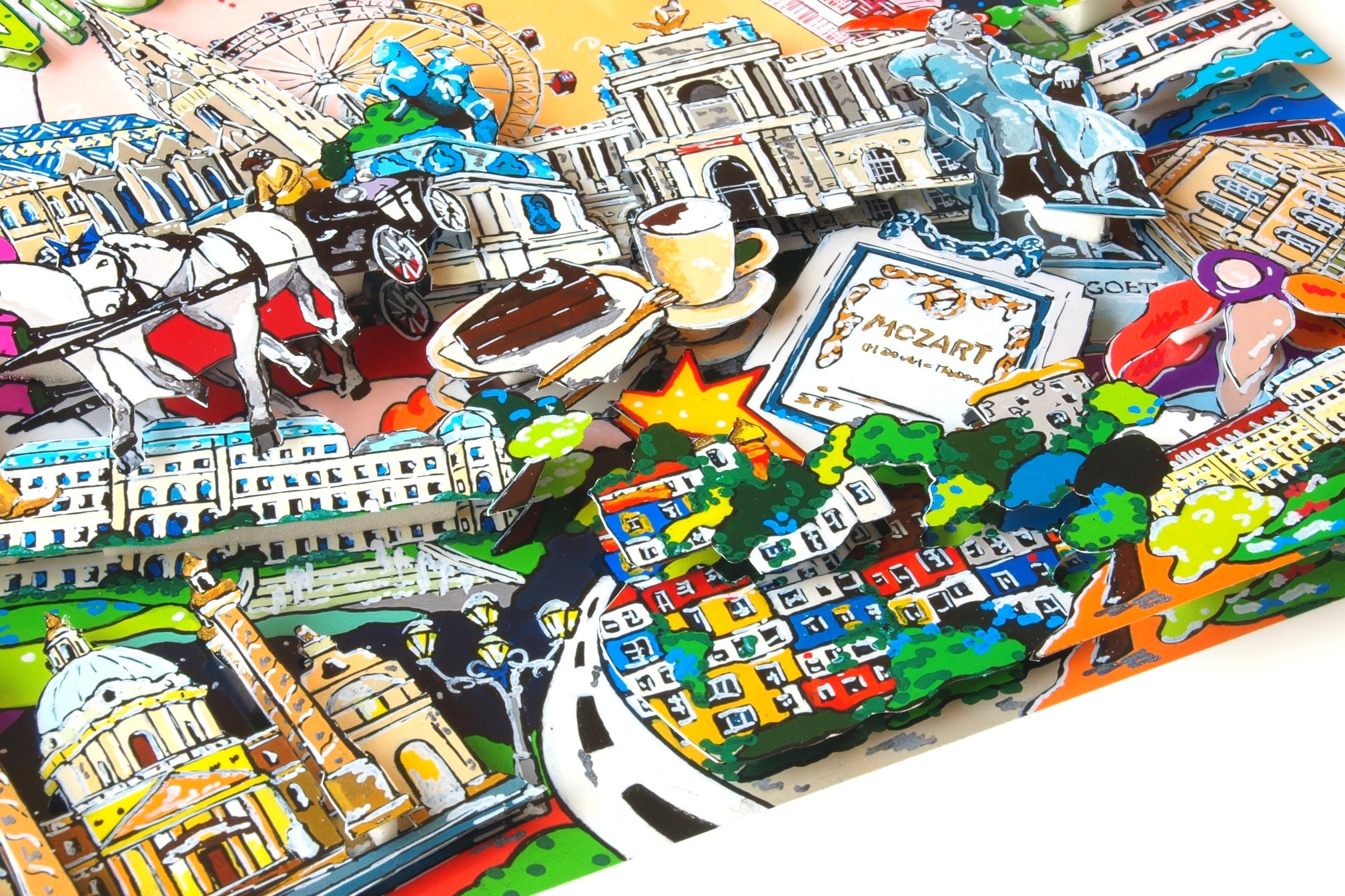 Vienna austria 3d pop art framed cityscape wall art fine art | Etsy