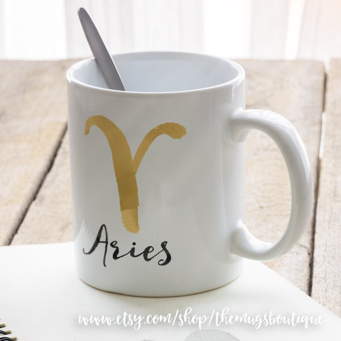 Aries Mug With Brush Painted Zodiac Sign | Etsy