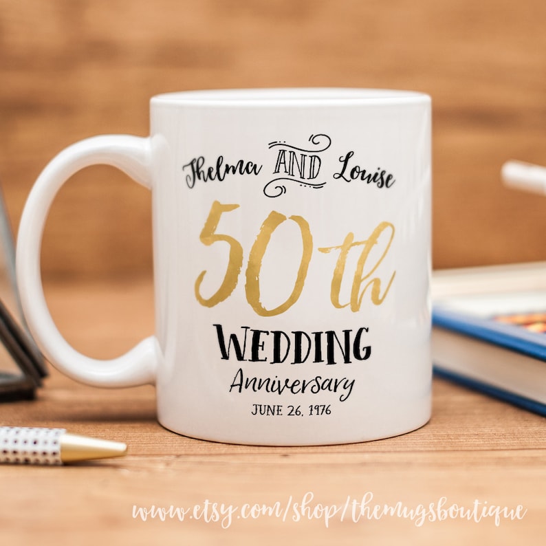 Custom 50th Wedding Anniversary Mug Personalised Wedding Mug - Etsy