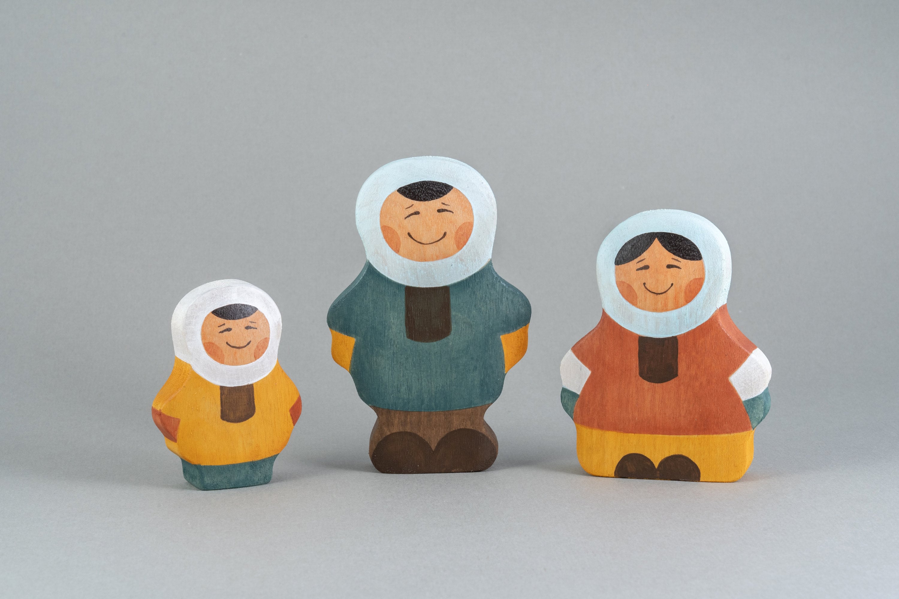 Wooden Inuit Family Set 3 Items Northern People Family Toys | Etsy