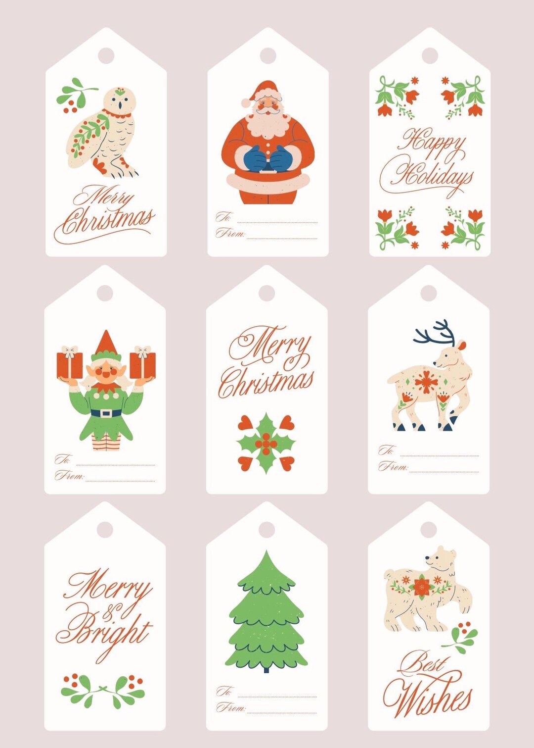 DIY Printable Gift Tags – Christmas Party Favor - Etsy