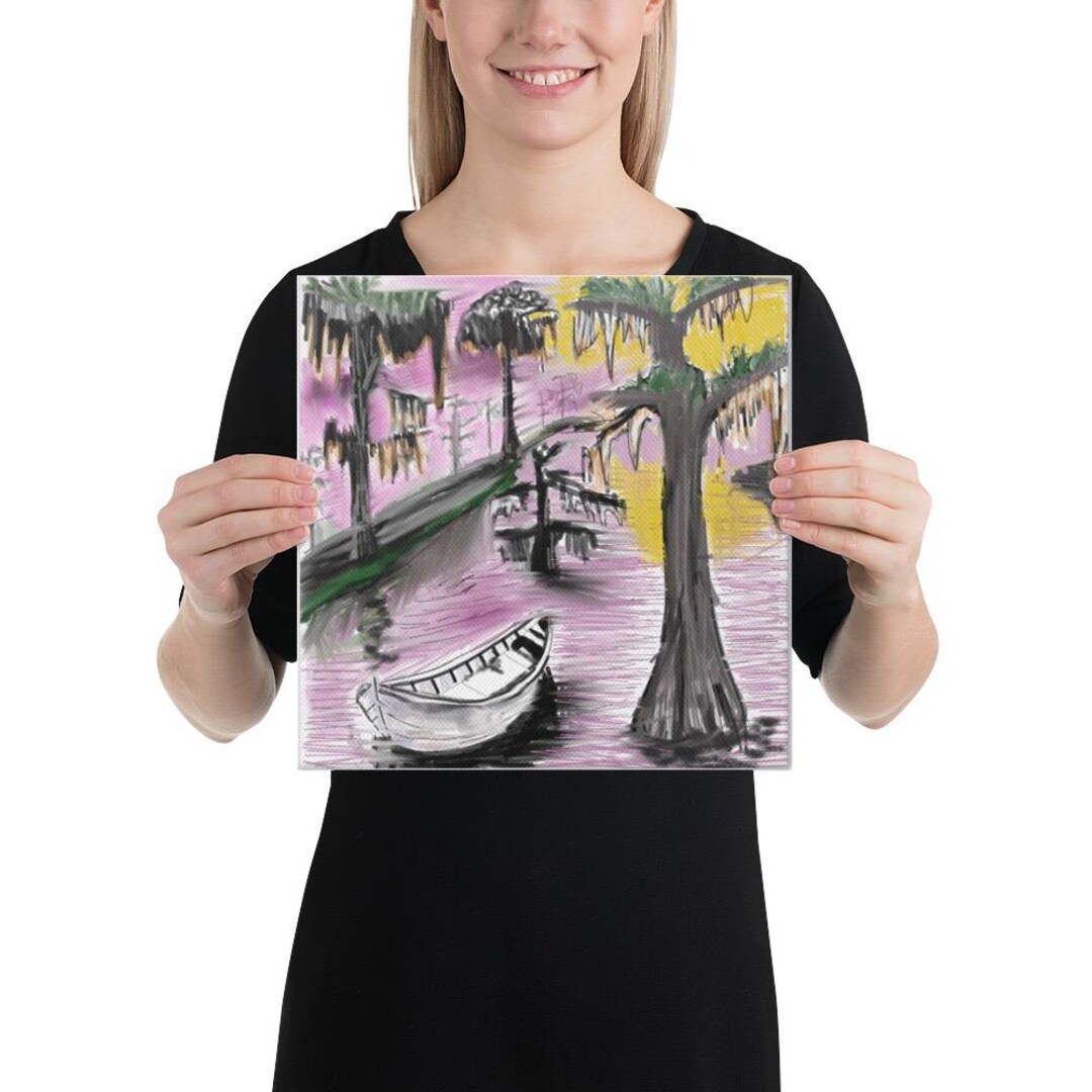 Elizabeth Sunset Bayou Painting on Canvas - Etsy