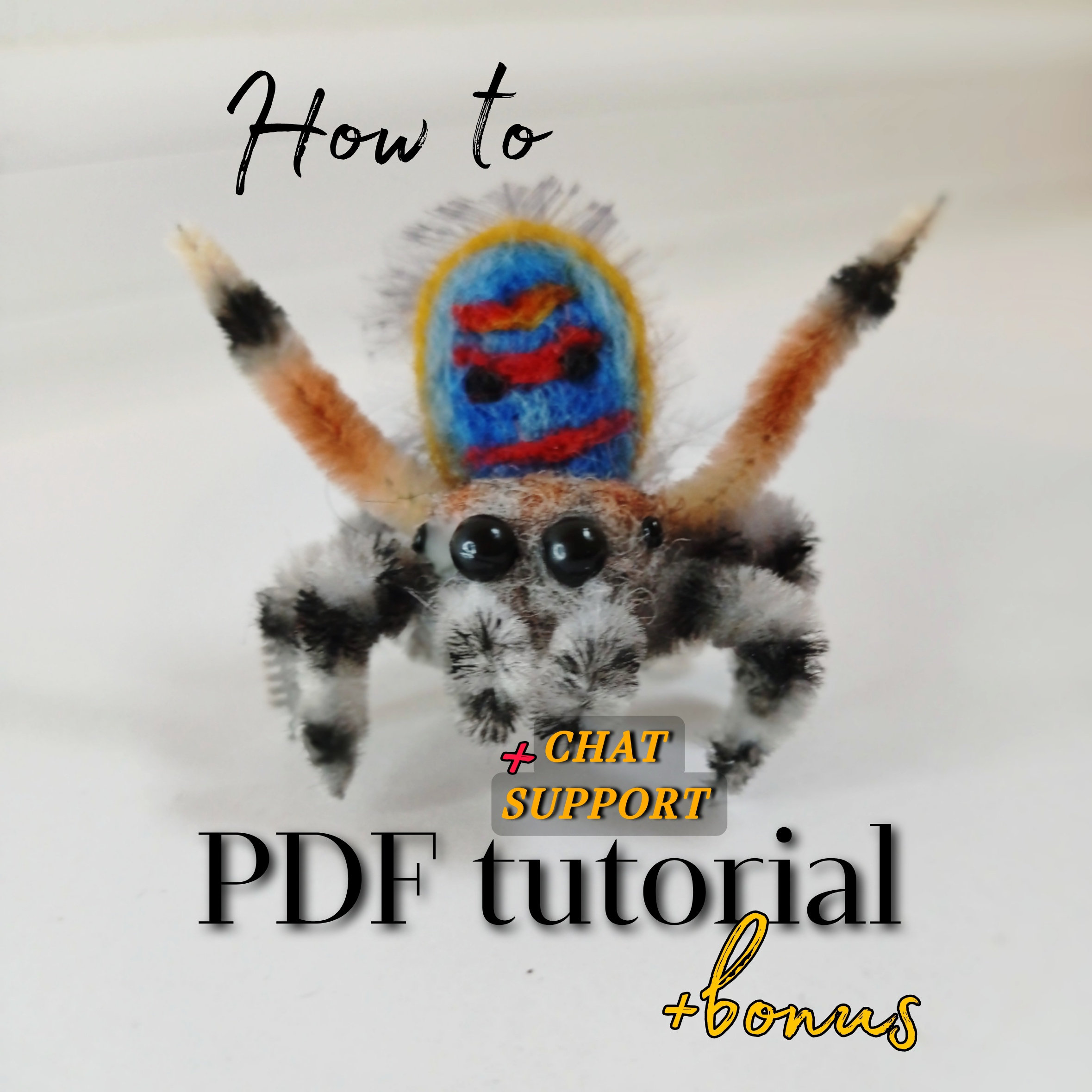 Needle Felted Peacock Jumping Spider Tutorial (PDF Download) - Etsy