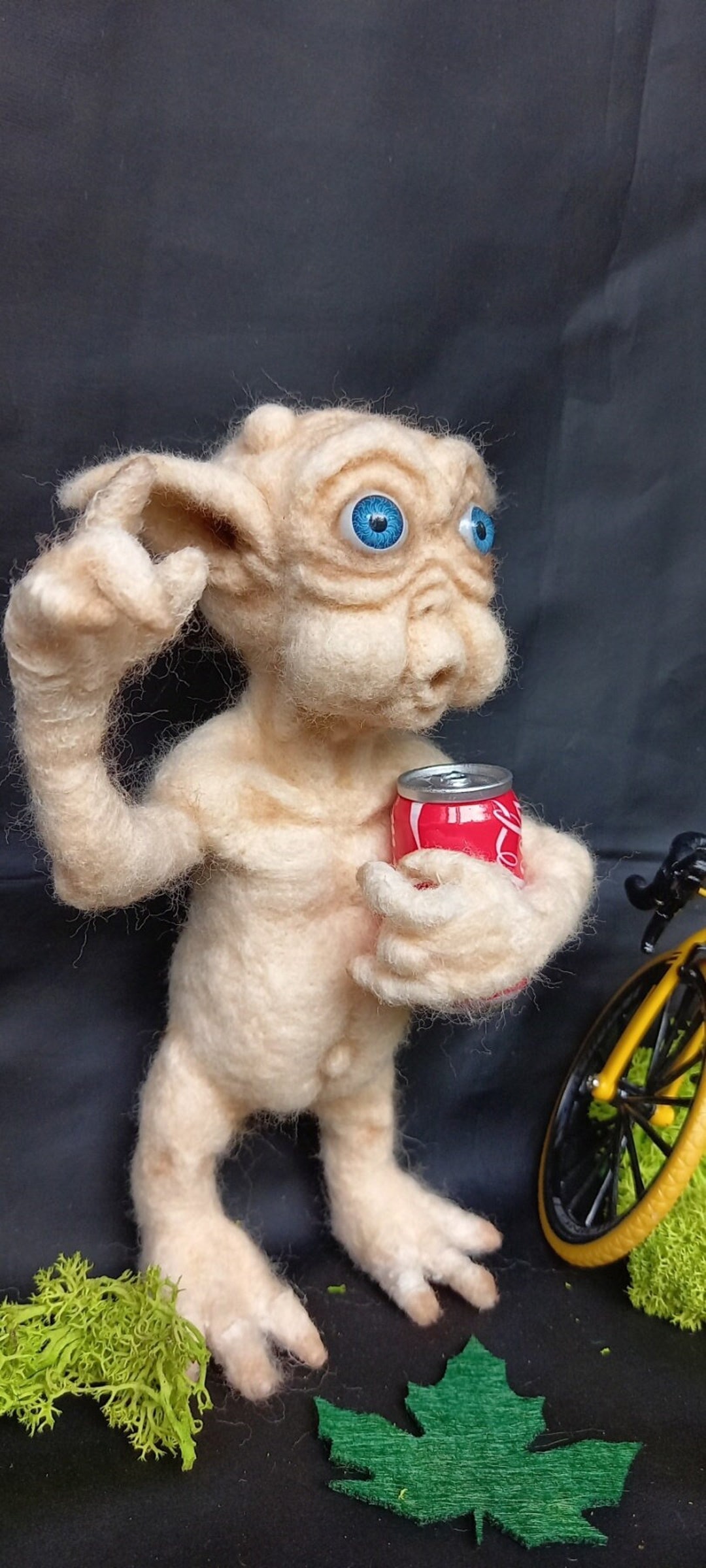 Mac and Me Felted Alien Creature Figurine/80's/needle Felted Animals ...