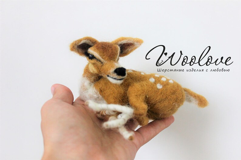 Fairy with a fawn/needle felted fawn/felted doll/waldorf | Etsy