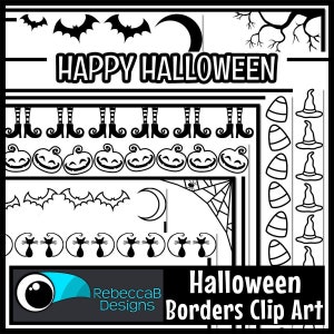 Halloween Doodle Borders Clip Art, Halloween Borders, Halloween Border ...