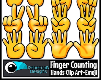 Finger Counting Hands Clip Art, Multicultural Clip Art, Skin Tones ...