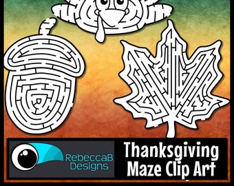 Christmas Maze Clip Art Set 1, Christmas Clip Art, Mazes With Solutions ...