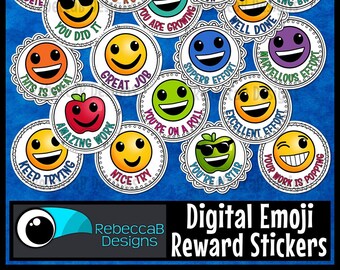Digital Emoji Stickers, Emoji Reward Stickers,teacher Stickers, Digital ...